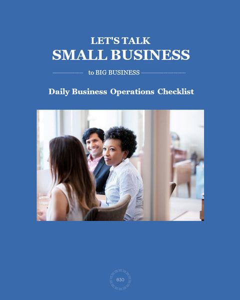 Daily Business Operations Checklist ~ – Eight30.co